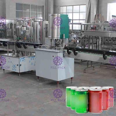 China Linear Type Juice / Tea Tin Can Filling Line With High Speed for sale