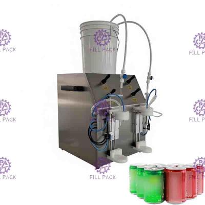 China 2 Heads Can Filling Carbonated Machine Equipment Semi Automatic 330ML 90mm for sale