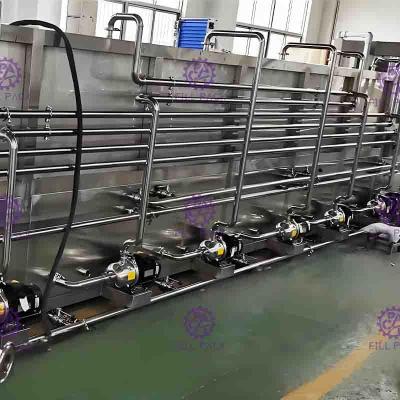 China Bottled Bottle Packing Machine Movable Juice Pasteurizer Recycling With Spray Nozzles for sale