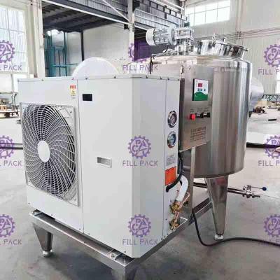 China 6000L Fresh Milk Direct Cooling Refrigerator System SUS304 Jacket Storage Tank Horizontal Type for sale