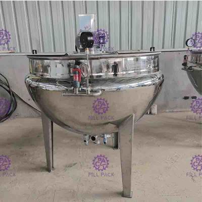 China Electrical Heating Stainless Steel Industrial Steam Jacketed Kettle Tiltable 400L Capacity for sale