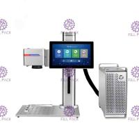 China 20W Desktop Laser Marking Machine for Date Batch Code Printing on Cartons Bottles for sale