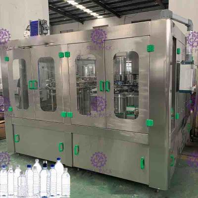 China High Speed Mineral Water Filling Machine , Automatic 18 Heads Monoblock Machine for sale
