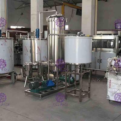 China Complete line include Juice Filling Machine and mixing processing packing labeling for sale