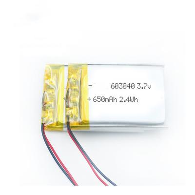 Cina 603040 batteria ricaricabile 6mm*30mm*40mm di 9g 650mah Lipo in vendita