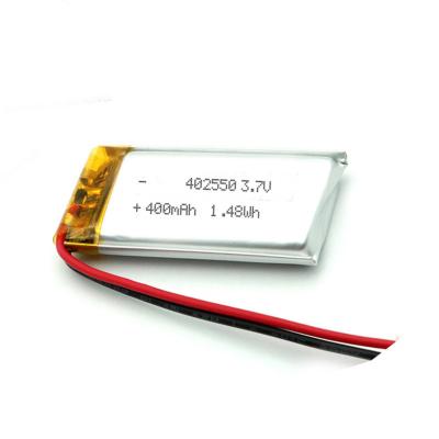 Cina Prodotti elettronici di consumo piani ricaricabili 3.7V 400mah della batteria del polimero del litio 402550 in vendita