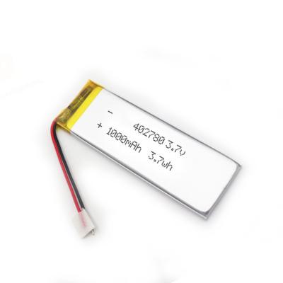 Cina Batteria sottile 4.0mm flessibile su ordinazione 3.7V 1000Mah 402780 di Lipo in vendita