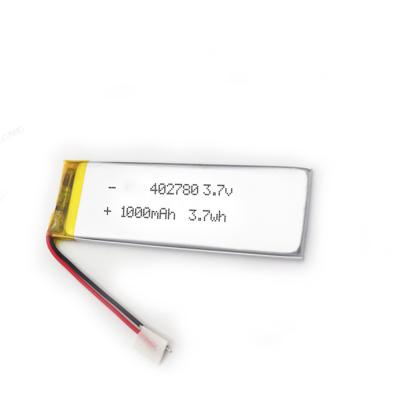 Cina Batteria sottile 4.0mm flessibile su ordinazione 3.7V 1000Mah 402780 di Lipo in vendita
