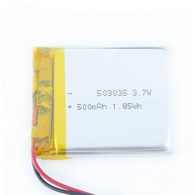 Cina 300 batteria piana 503035 38*30*5.0mm del polimero del litio di volte 3.7V 500mAh in vendita