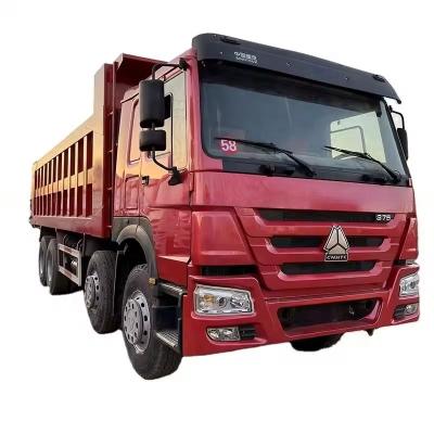 50トンの12輪シノトラック ダンプトラック 中古 ホーボ 371 375 420 HP ティッパートラック 8X4 赤