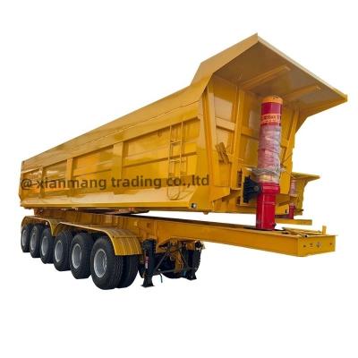 China Heavy Duty Dump Semi Trailer And U Type 50/60 Tons Truck Trailer Tandem Hydraulic Tipping Box Tipper Trailer For Sale for sale