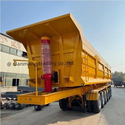China Heavy Duty Dump Semi Trailer And U Type 50/60 Tons Truck Trailer Tandem Hydraulic Tipping Box Tipper Trailer For Sale for sale