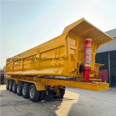 China Heavy Duty Dump Semi Trailer And U Type 50/60 Tons Truck Trailer Tandem Hydraulic Tipping Box Tipper Trailer For Sale for sale