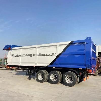 China Heavy Duty Dump Semi Trailer And U Type 50/60 Tons Truck Trailer Tandem Hydraulic Tipping Box Tipper Trailer For Sale for sale