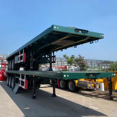Cina Personalizzabile 2 3 4 Assi 30tons 40 Tons 50 Tons Container di spedizione semirimorchio a letto piatto con camion trattore in vendita