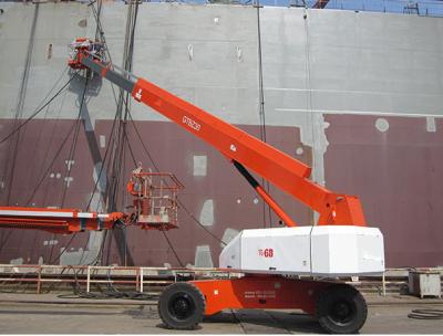 China Sky Lift Diesel Telescopic Boom Lift Reaching 30m Platform Height with Perkins Engine GTBZ30 for sale