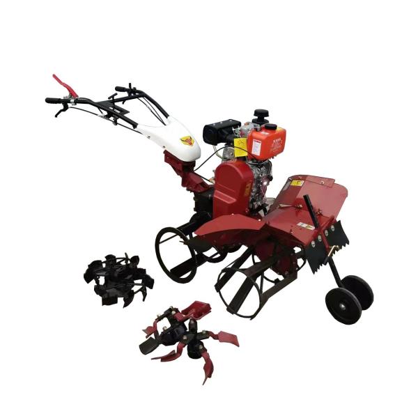Quality Improved 178F Diesel Engine Four-Wheel Drive Mini Power Tiller Cultivator for Farming for sale