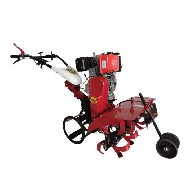 Quality 186F Diesel Engine Four-Wheel Drive Cultivator for Orchard Intertillage and Ridging for sale