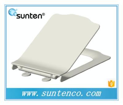 China Pure White Soft Close Ultra Slim V Shape Toilet Seat Supplier for sale