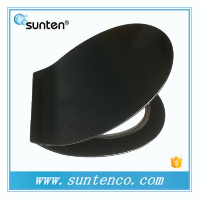 China European Standard Closed Front Ultra Slim Oval Black Toilet Seat for sale