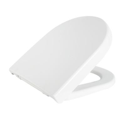 China Pure White Quick Release Soft Close D Shape Toilet Seat Covers for sale