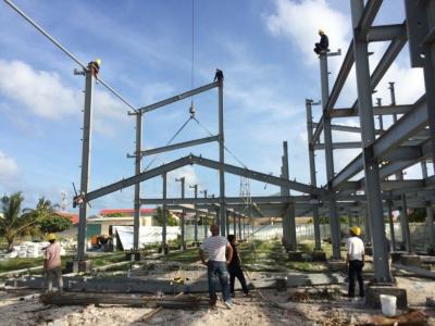 중국 회색 표면을 가진 회화 스포츠 큰 천막 Q235B 산업 강철 구조물 판매용