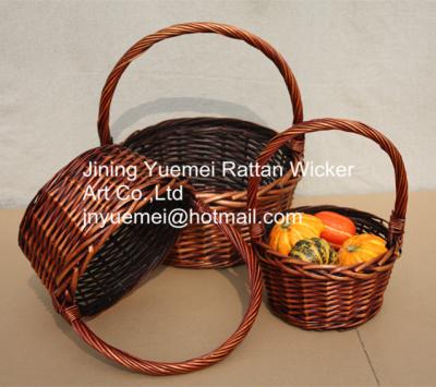 China wicker picnic basket wicker fruit basket wicker food basket with handle for sale