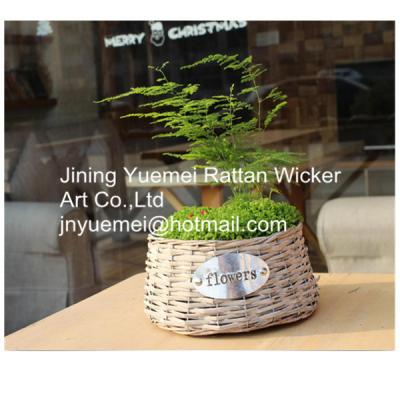 China 2016 new style wicker garden baskets round shape willow plant basket different color for sale