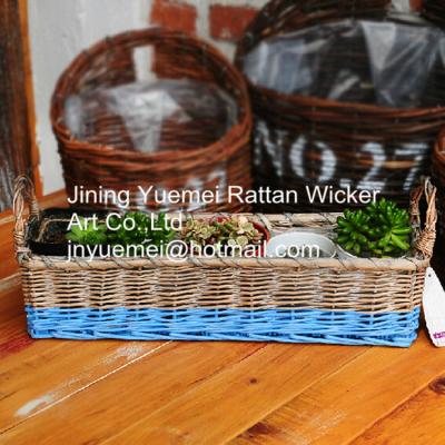 China 2016 new style wicker garden baskets long shape willow plant basket different color for sale