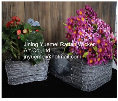 China 2016 new style wicker garden baskets square shape willow plant basket for sale