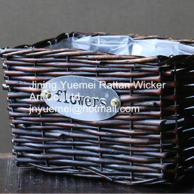 China China manufacturer wicker garden baskets willow plant baskets square shape white brown for sale