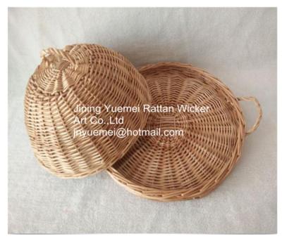 China 2016 wicker tray bread tray handmade harmless customized home use round with cover for sale