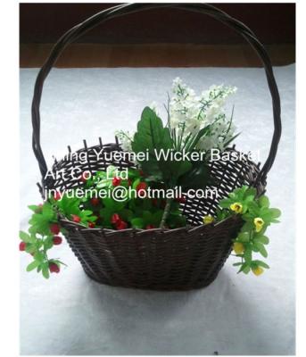 China 2016 wicker fruit basket wicker food basket willow bread basket with handle for sale