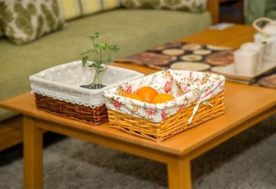 China Wicker storage baskets with mat customize size handcraft wicker arts ECO square shape wicker manufacturer for sale