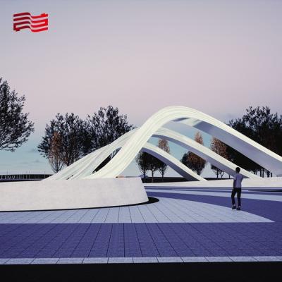 China Design personalizável de aço inoxidável moderno escultura de arco de arte oco para o exterior à venda