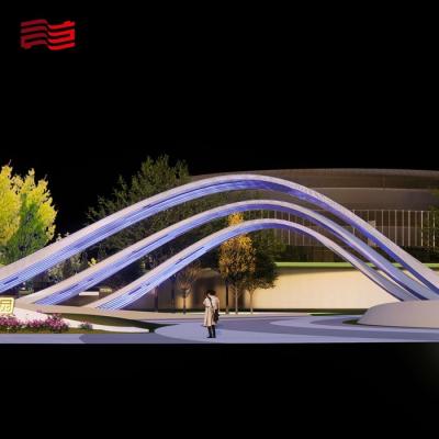China Design personalizável de aço inoxidável moderno escultura de arco de arte oco para o exterior à venda