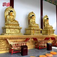 China Temple Buddha Custom Large Buddha Statue with Bronzing Process Casting Technique for sale