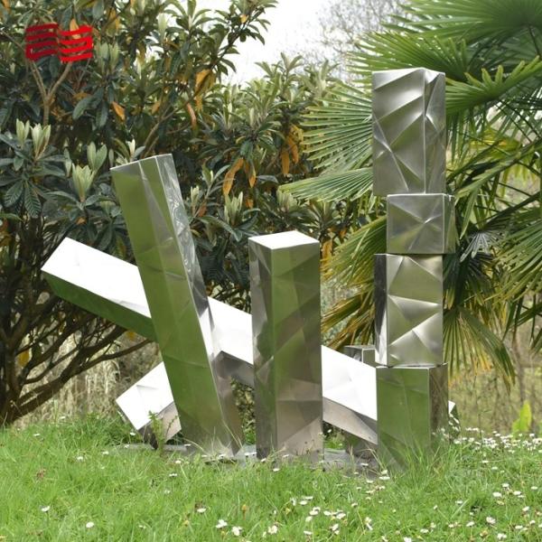 Quality Artistic Installation Large Outdoor Abstract Stainless Steel Sculpture for Home for sale