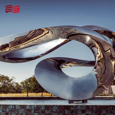 Cina Sculpture di struttura a spirale contorta all'aperto in stile europeo con finitura a specchio lucido in vendita