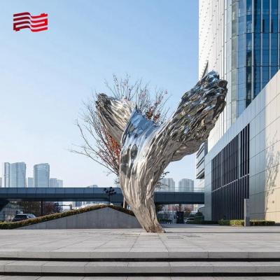 Cina Stile modernistico Grande scultura di ali quadrate in acciaio inossidabile con metodo di stampa personalizzato in vendita