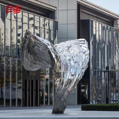Cina Stile modernistico Grande scultura di ali quadrate in acciaio inossidabile con metodo di stampa personalizzato in vendita