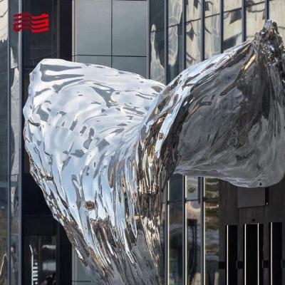 Cina Stile modernistico Grande scultura di ali quadrate in acciaio inossidabile con metodo di stampa personalizzato in vendita