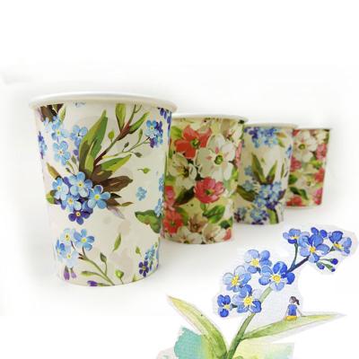 China Begonia flower orchid no peculiar smell no deformation disposable paper cup for sale