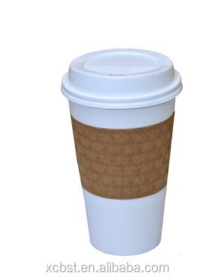China Custom design disposable coffee takeaway paper cups with lid sleeve for sale