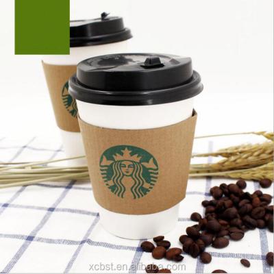 China paper coffee cup sleeve 7oz hot drink paper cups with handle big tea cup for sale
