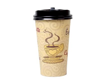 China Single PE 480ml-600ml export coffee one time use disposable paper cups with lids for sale