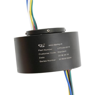 China 6 Circuit 15A Through Hole Slip Ring 38.1mm 300rpm for sale