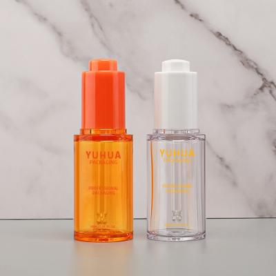China Clear 1oz 30ml Plastic Essential Oil Bottle With Press Dropper for sale