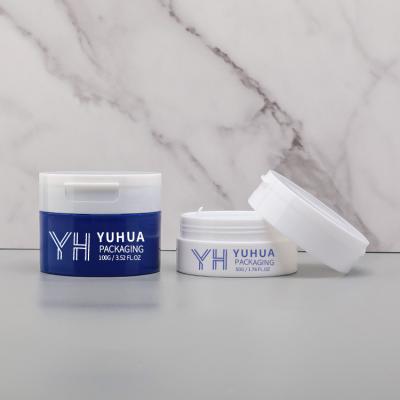 China OEM 50g Pp Plastic Jar With Small Spoon Inside Custom Color Logo Printing for sale