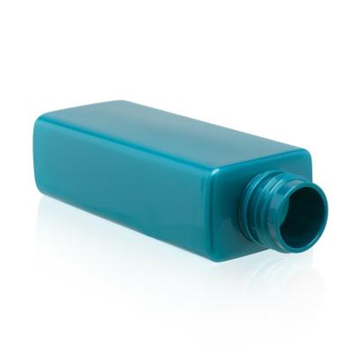 China Design 100ml plastic bottle square shape blue color design with white spray pump color cistomzed for sale